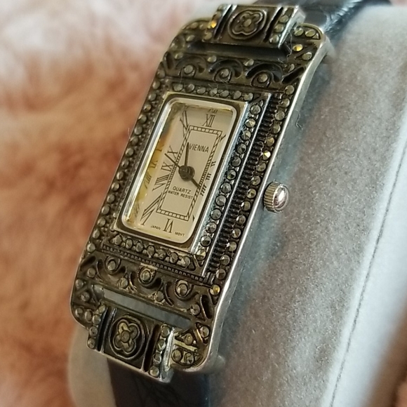 Vienna | Accessories | Vintage Vienna Marcasite Quartz Watch Japan Move ...
